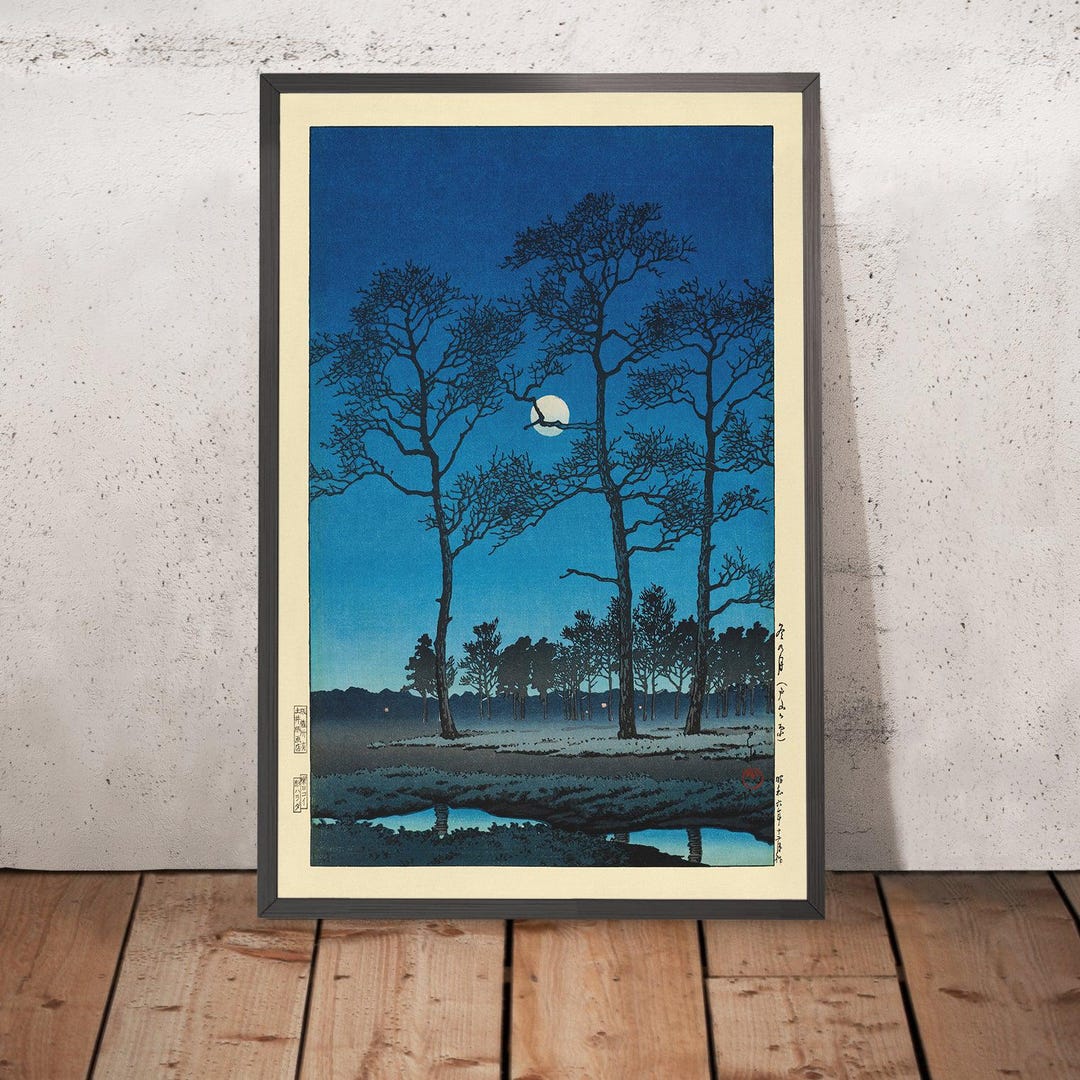 Winter Moon Over Toyama Plain by Hasui Kawase 1935 - Etsy