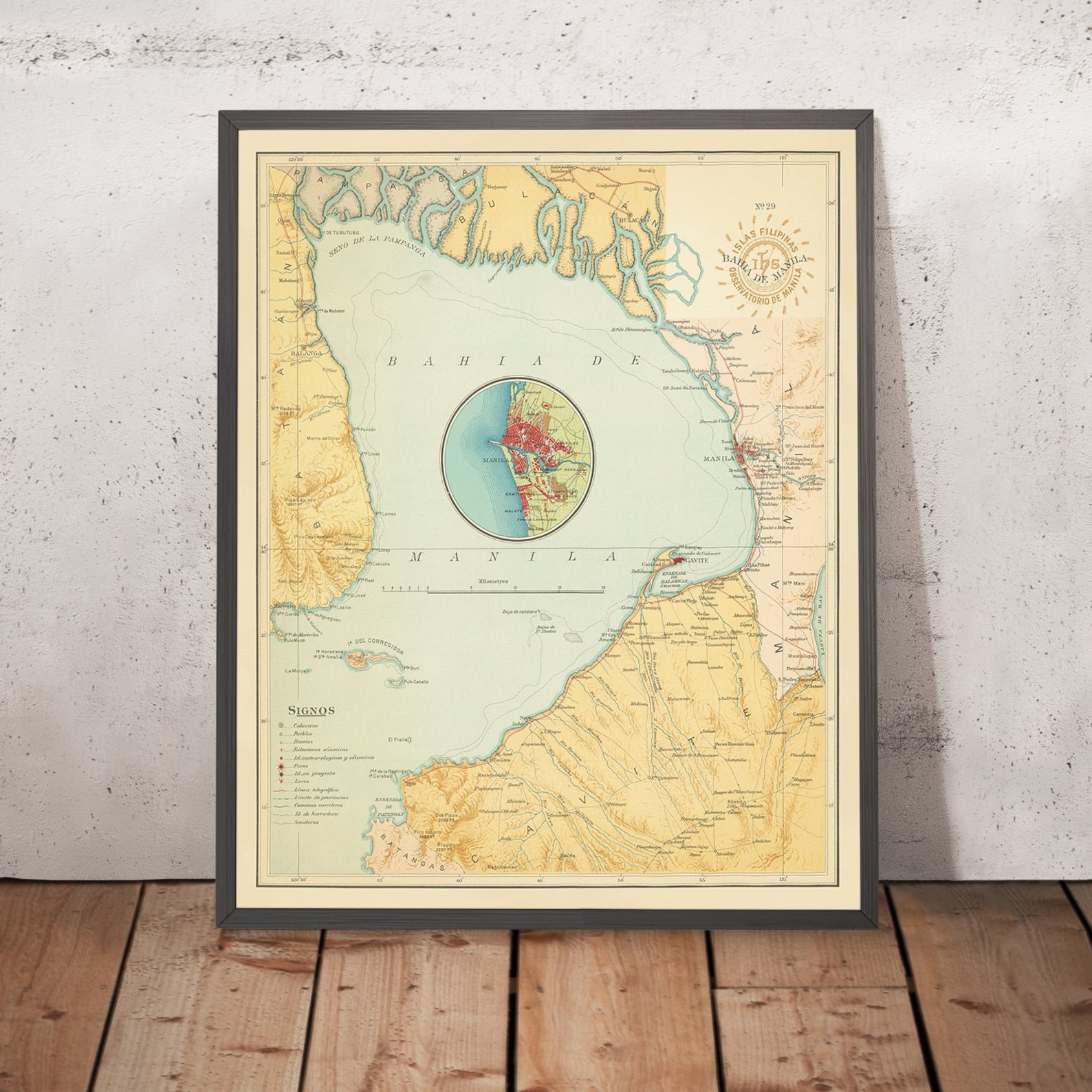 Old Map of Bay of Manila by Hoen & Co, 1899: Cavite, Corregidor, Manila ...
