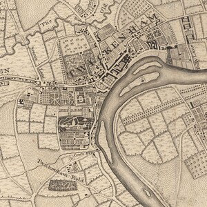 Old Map of South West London in 1746 by John Rocque - Twickenham ...