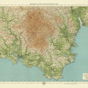 Old OS Map of South Devon by Bartholomew, 1901: Exeter, Torquay ...