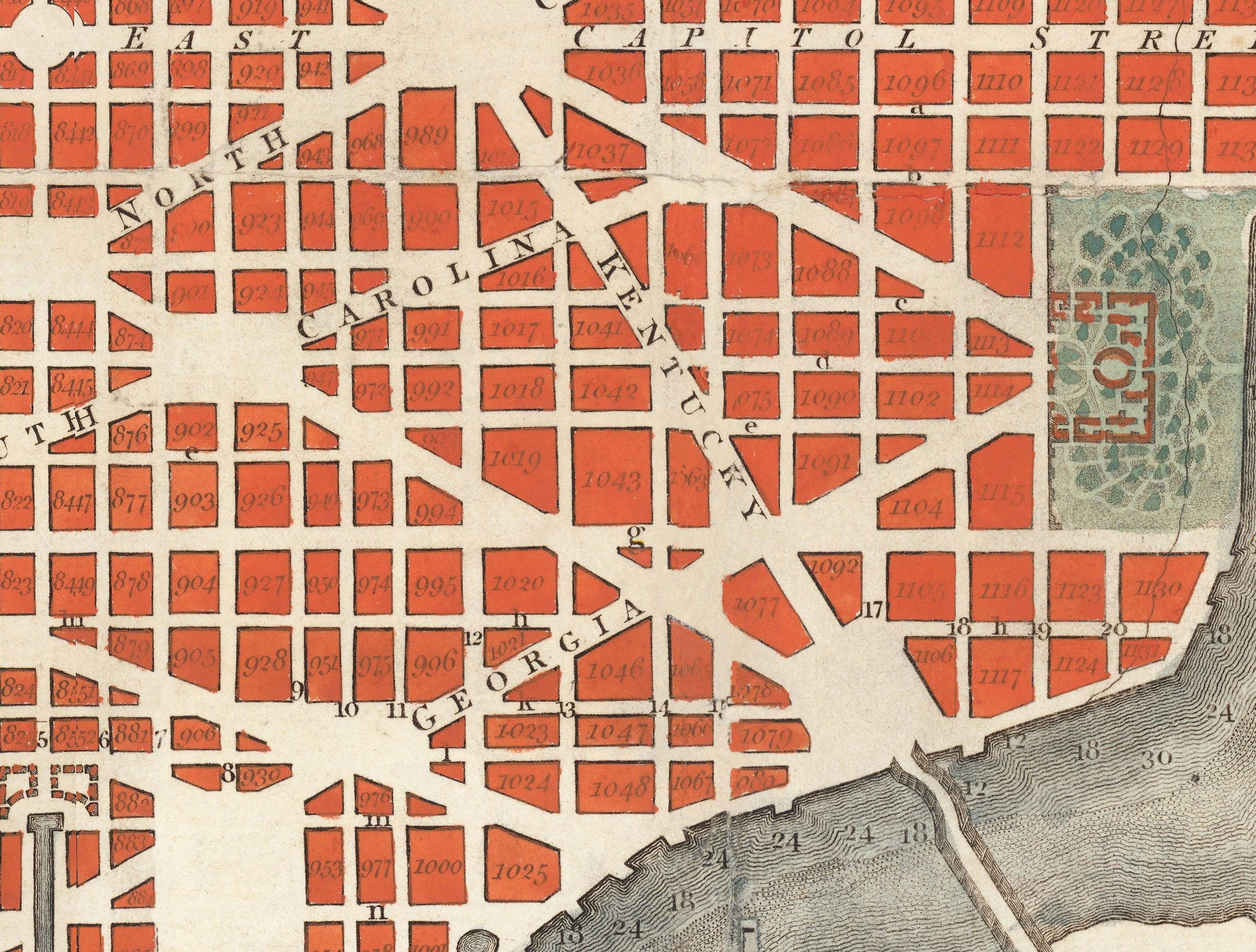 Very Old Map of Washington DC 1795 by John Russell | Etsy UK