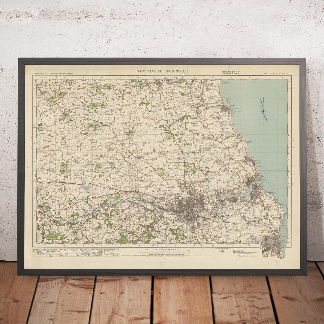 Old Ordnance Survey Map, Sheet 7 - Newcastle Upon Tyne, 1919-1926 ...