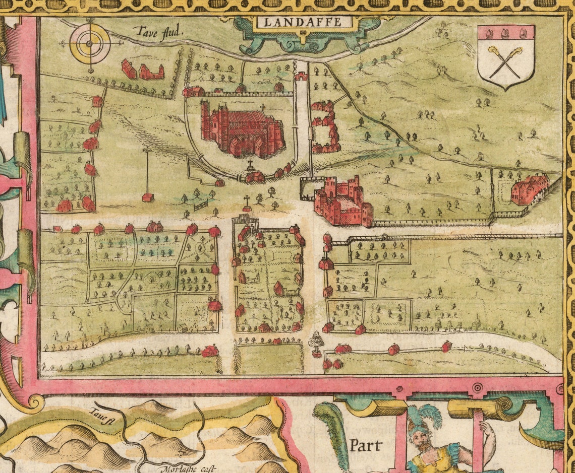 Old Map of Glamorgan Wales, 1611 by John Speed - Cardiff, Swansea ...