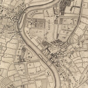 Old Map of South West London in 1746 by John Rocque - Twickenham ...