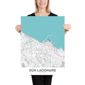 Modern City Map of Dún Laoghaire, Ireland: Dún Laoghaire Harbour ...