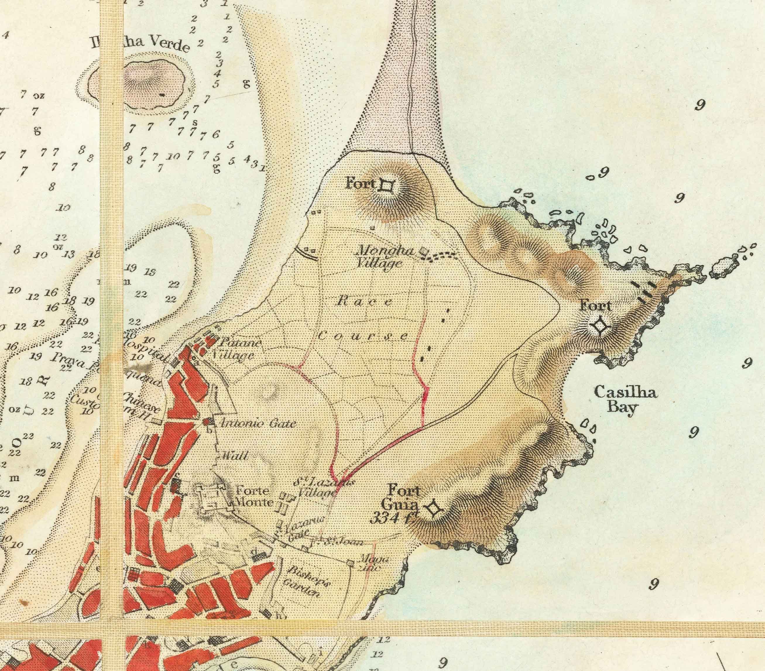 Old Map of Macao, 1840 - Colonial Portuguese Macau, Taipa, Coloane ...