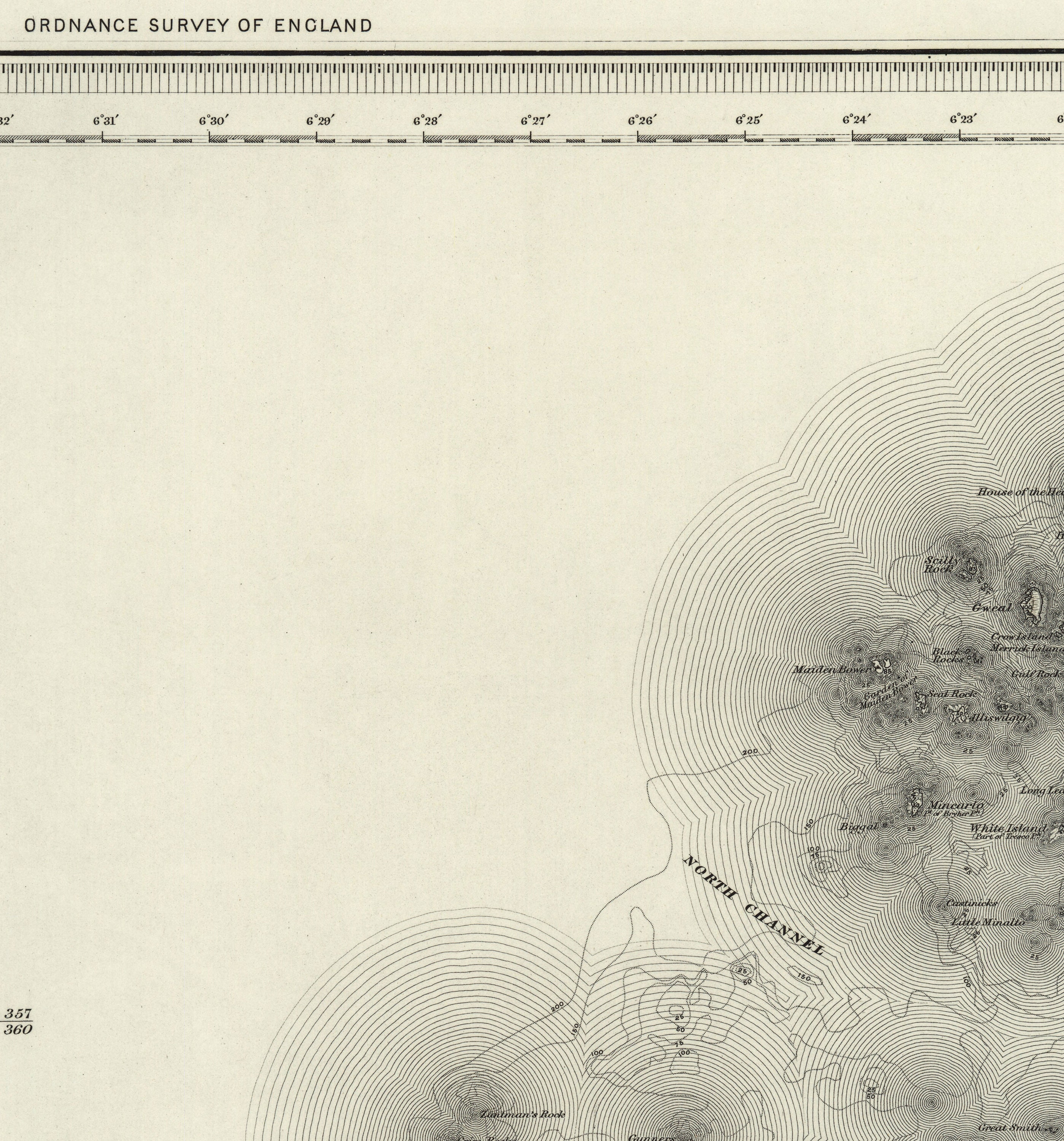 Old Map of Isles of Scilly - St Mary, Martin, Agnes, Tresco, Bryher ...