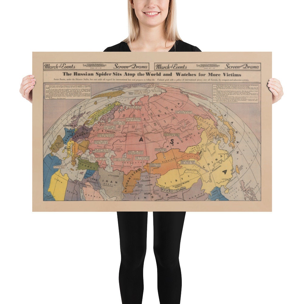 World War 2 Russia Map Anti USSR Propaganda Poster Chart of - Etsy UK
