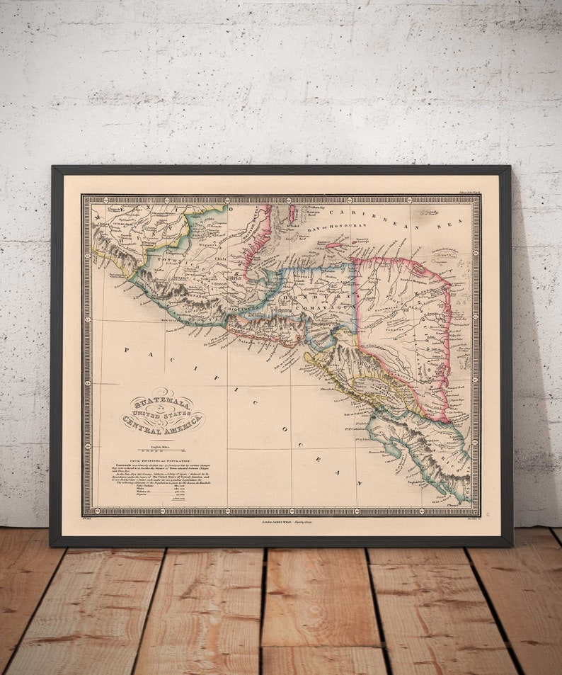 Old Map of Central America in 1864 by James Wyld Mexico - Etsy