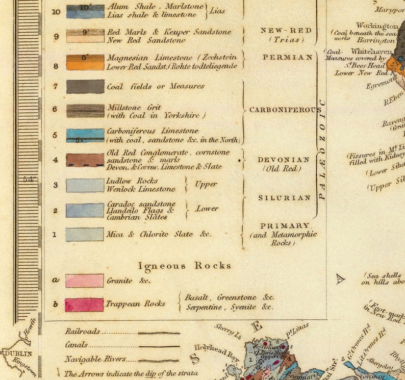 Old Geological Map of England & Wales 1843 by Murchison | Etsy UK