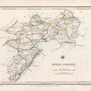Old Map of County Offaly (king's) by Samuel Lewis, 1844: Tullamore ...