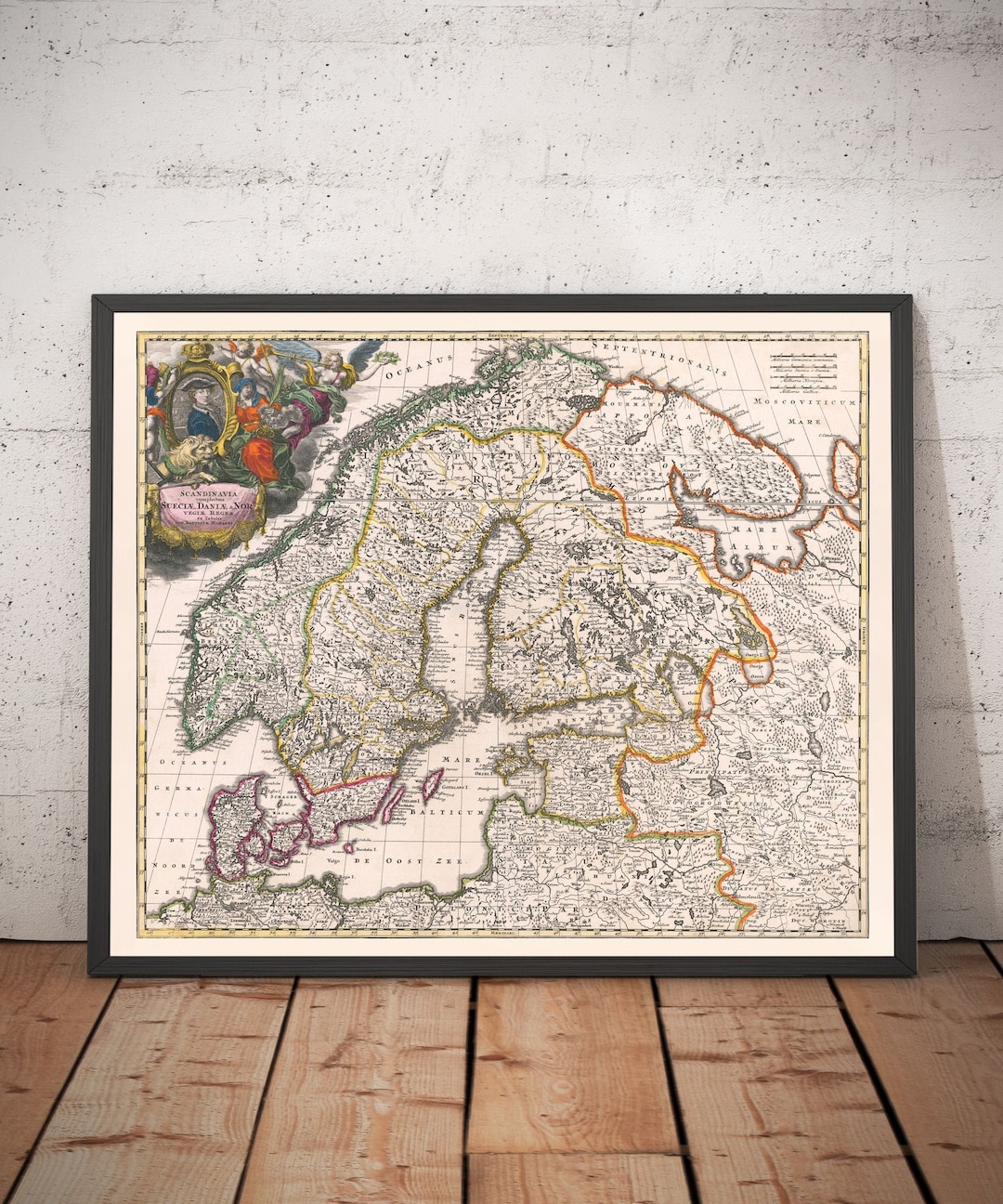 Old Map of Scandinavia, 1720 - Nordic, Baltic, Denmark, Sweden, Finland ...