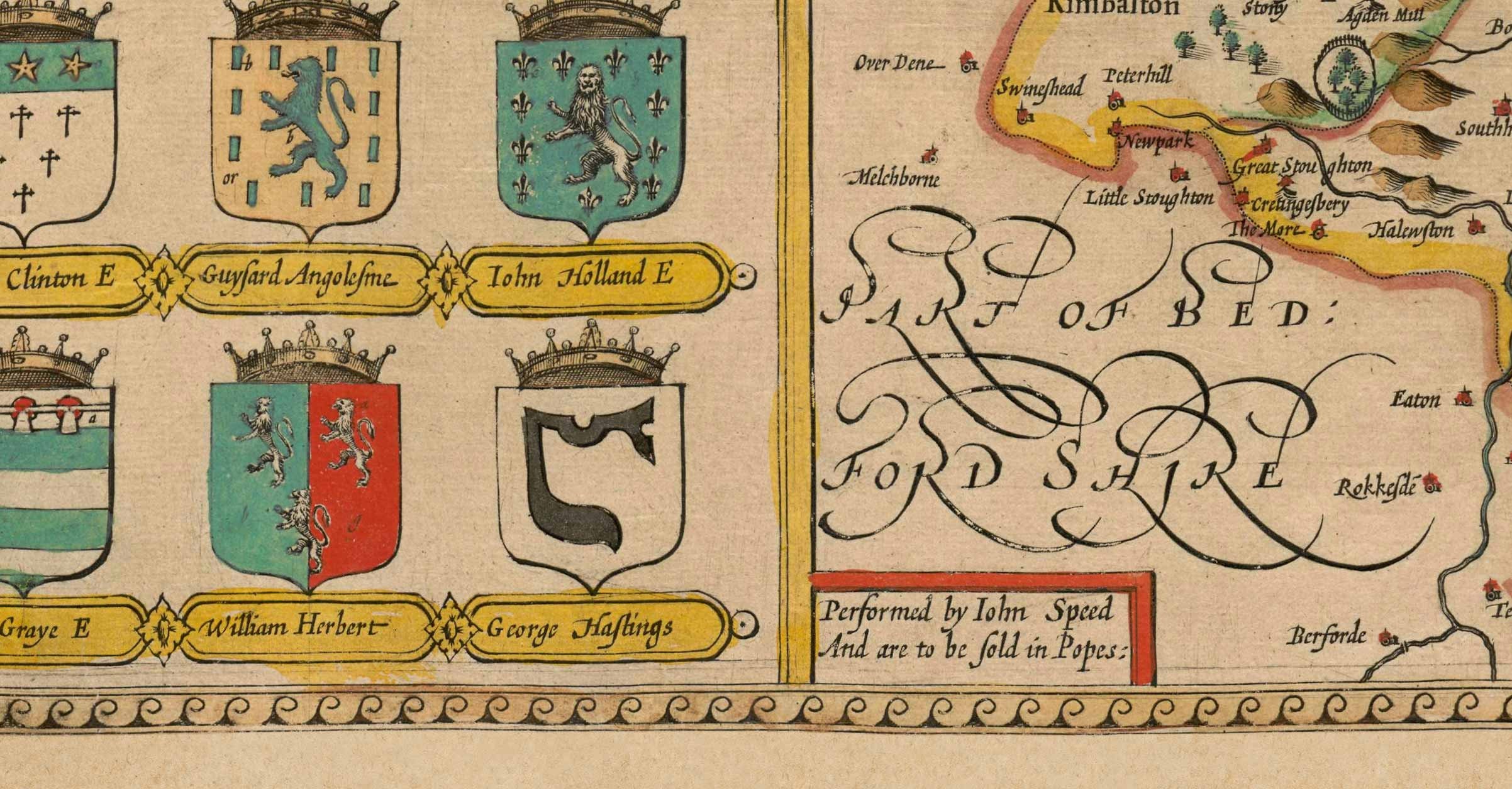 Old Map of Huntingdonshire 1611 Bjohn Speed - Huntingdon ...