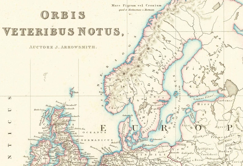 Old Map of the Ancient World by Arrowsmith 1822 Medieval - Etsy