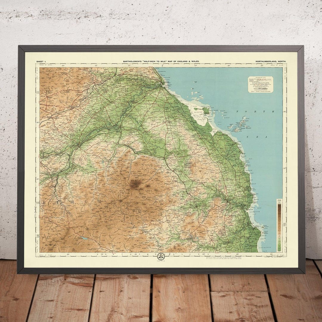 Old OS Map of Northumberland - North by Bartholomew, 1901: Alnwick ...