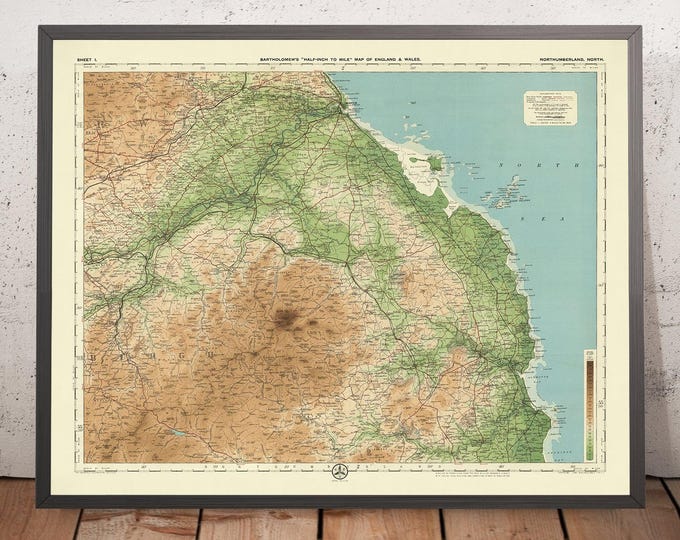 North Berwick, Scotland Map Art Print Many Styles 350gsm Art Quality ...