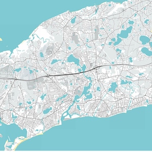 Modern City Map of Dennis, MA: Dennis Village, East Dennis, Dennis Port ...