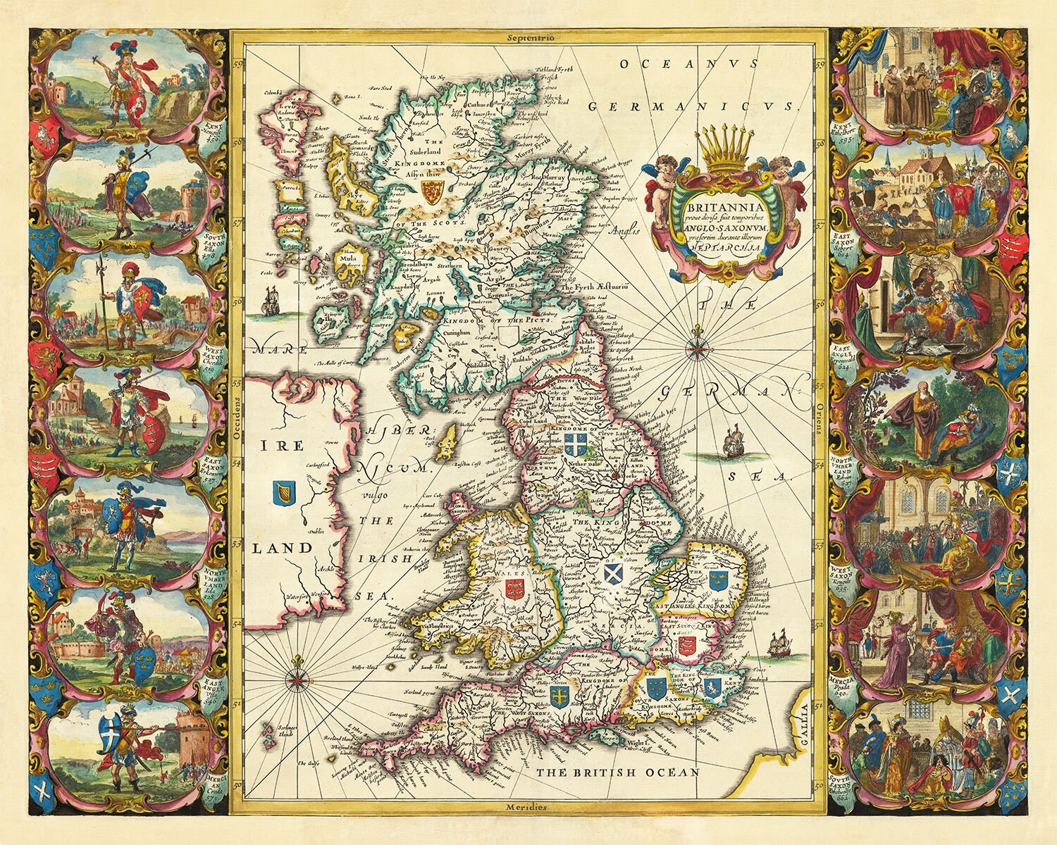 Old Map of England Wales & Scotland in 1645 Rare Antique | Etsy UK