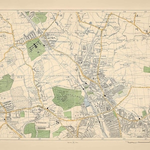 Old Map of North London by Bacon, 1900: Colney Hatch, Alexandra Park ...