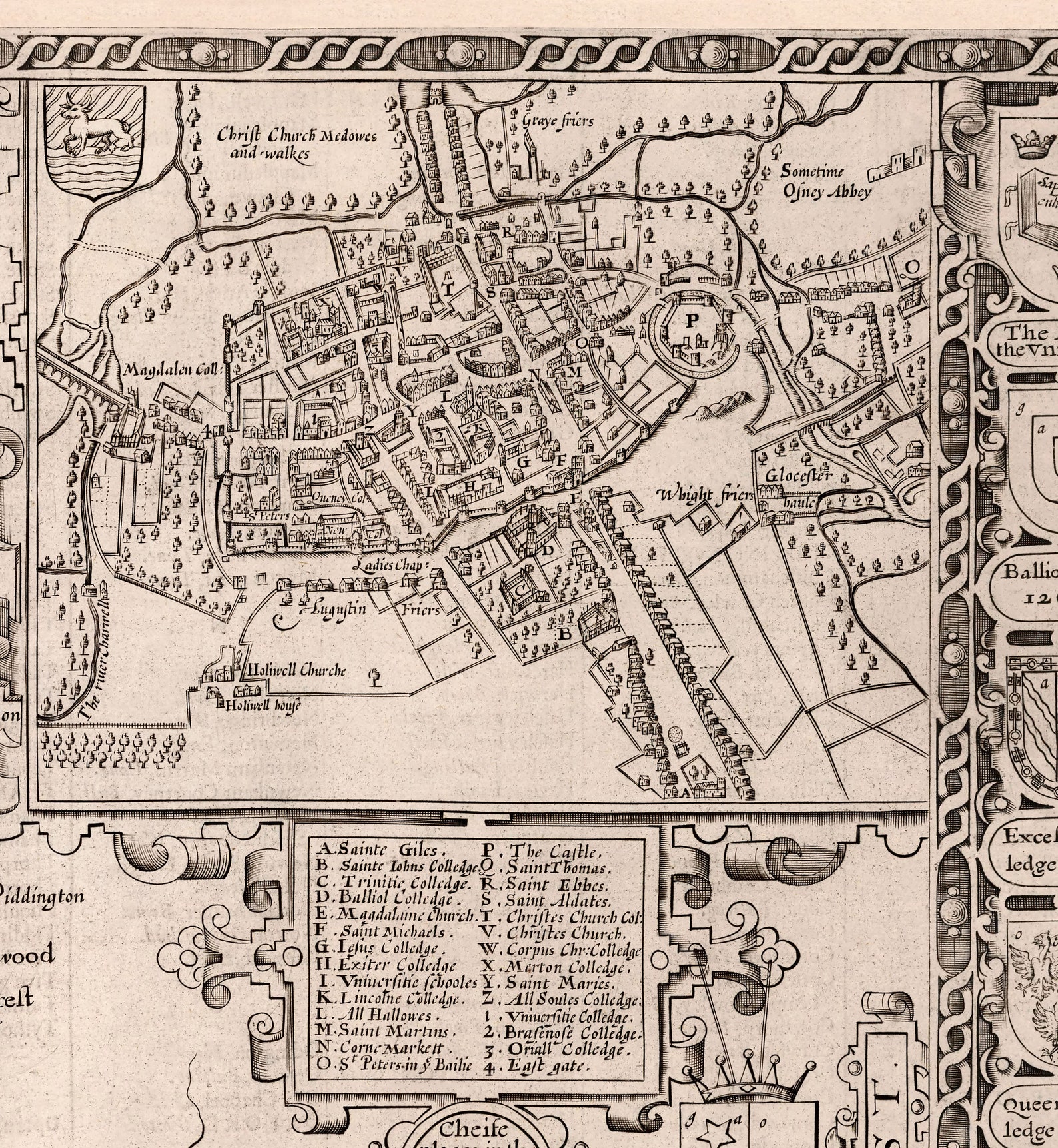 Old Map of Oxfordshire, 1611 by John Speed - Oxford, Banbury, Abingdon ...