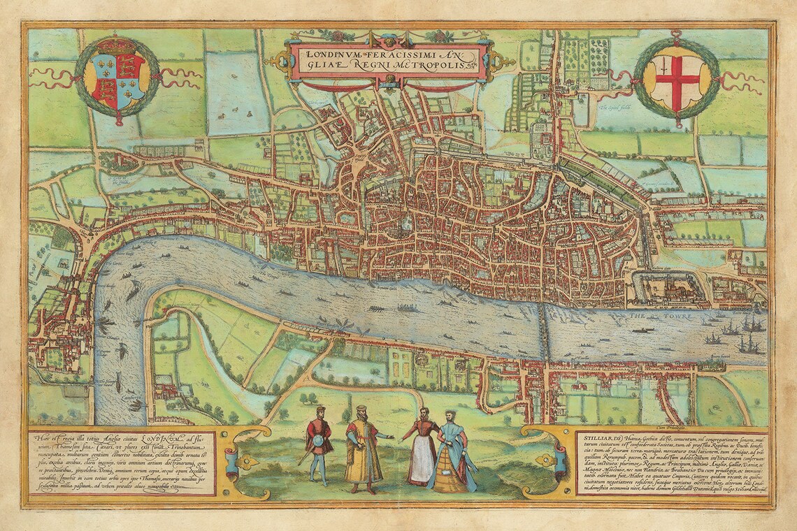 The Oldest Map of London 1559 City of London Westminster - Etsy UK