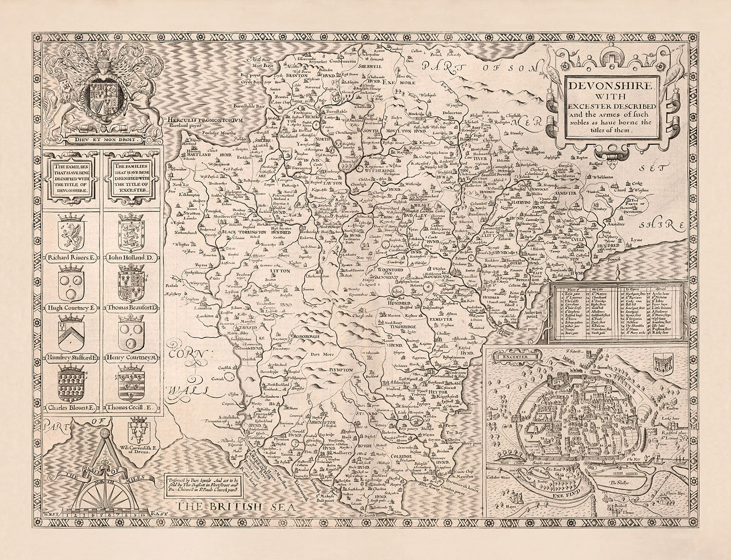 Old Map of Devon 1611 by John Speed Plymouth Exeter - Etsy UK