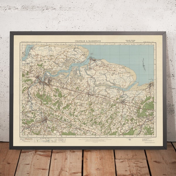 Antique Map Sheppey - Etsy