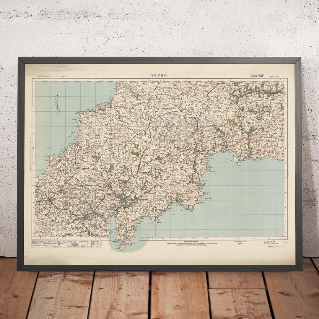 Old Ordnance Survey Map, Sheet 143 - Truro, 1919-1926: Newquay, St ...