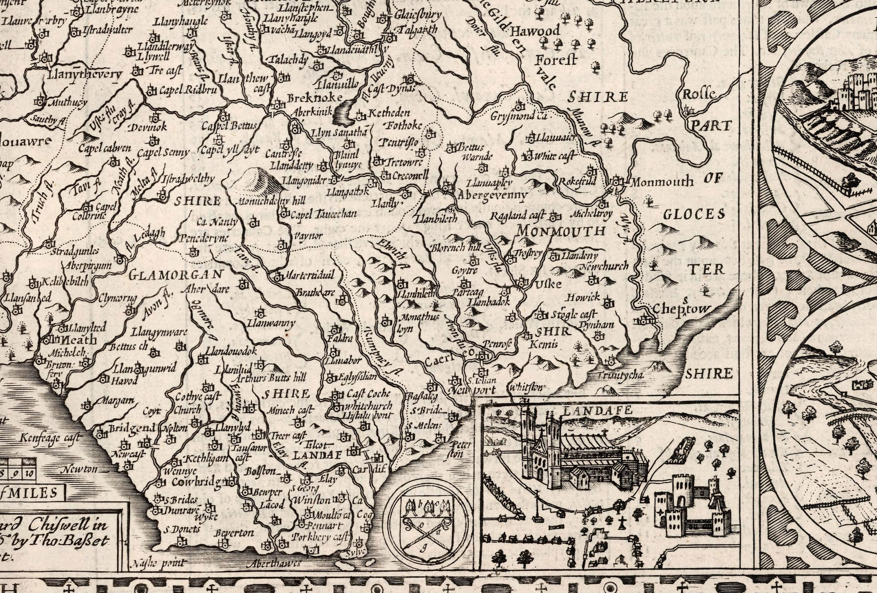Old Map of Wales, Cymru by John Speed, 1611 - Cities, Towns, Counties ...