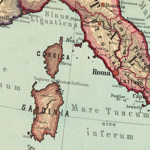 Old Roman Empire World Map 266BC - 305AD by Perthes & Kampen - Rare ...