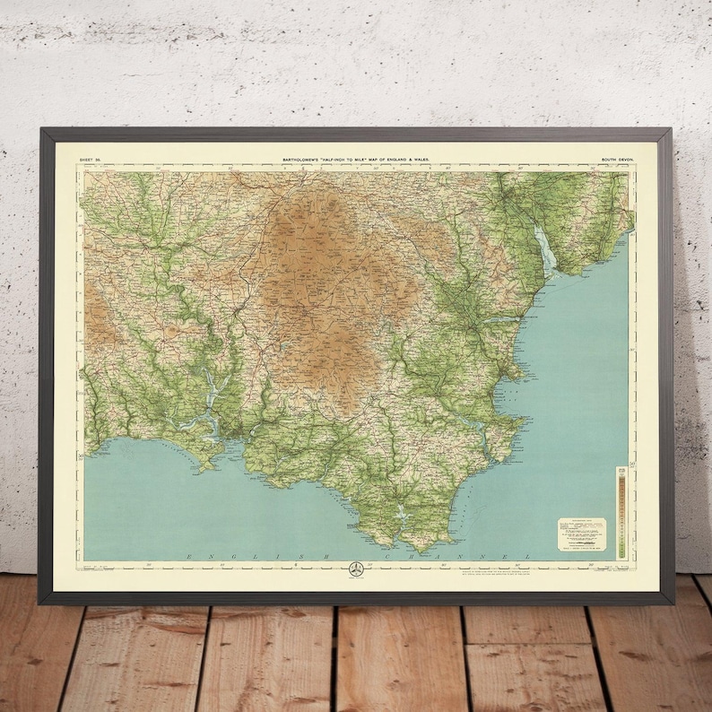 Old OS Map of South Devon by Bartholomew, 1901: Exeter, Torquay ...
