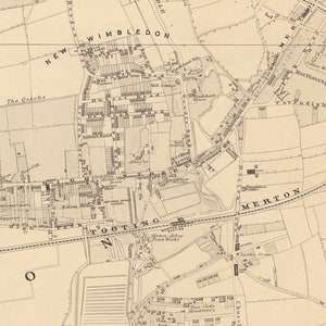 Old Map of South West London, 1862 - Wimbledon, Merton, Summerstown ...
