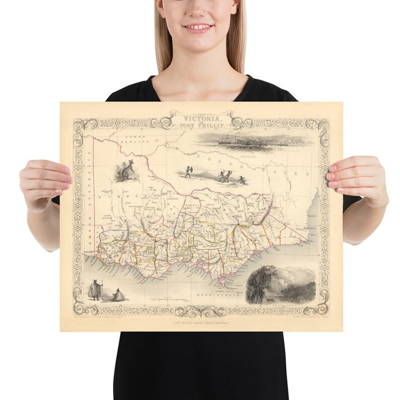 Old Map of Victoria Australia by Tallis & Rapkin 1851 - Etsy UK
