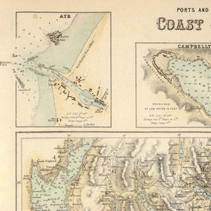 Old Map of the Ports & Harbours of the West Coast of Scotland, 1872 ...