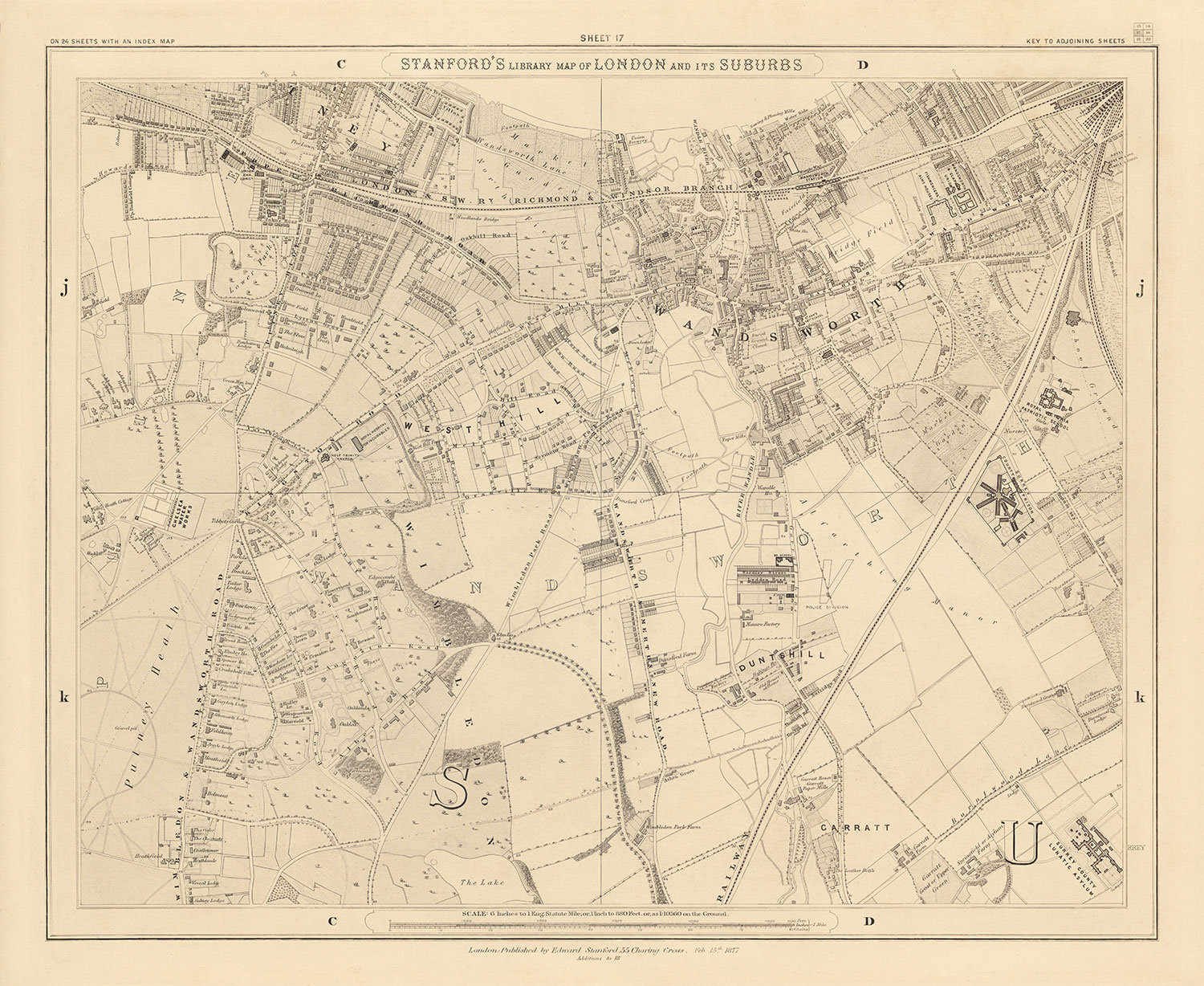 Old Map of South London, 1862 - Wandsworth, Wimbledon, Putney ...
