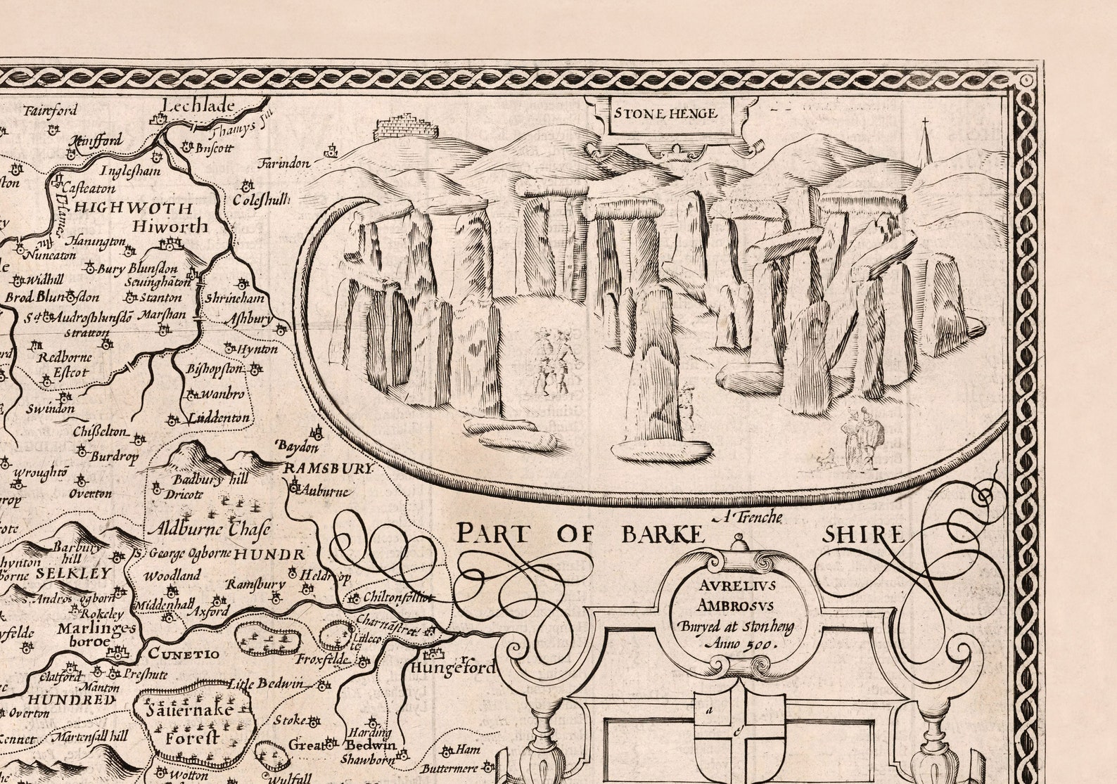Old Map of Wiltshire in 1611 by John Speed Salisbury - Etsy UK