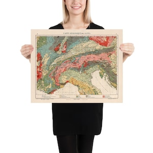 Old Map of the Alps by Kartographia Winterthur, 1921: Switzerland ...