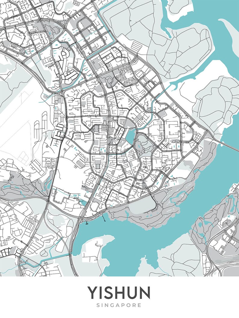 Modern City Map of Yishun, Singapore: Khoo Teck Puat Hospital ...