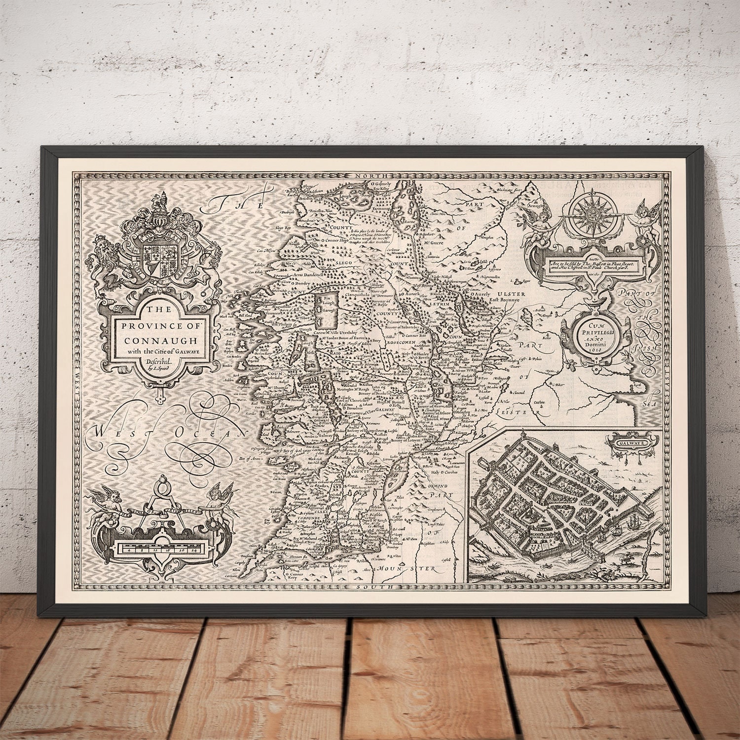 Old Map of Connacht, Ireland 1611 by John Speed - Galway, Sligo, Mayo ...