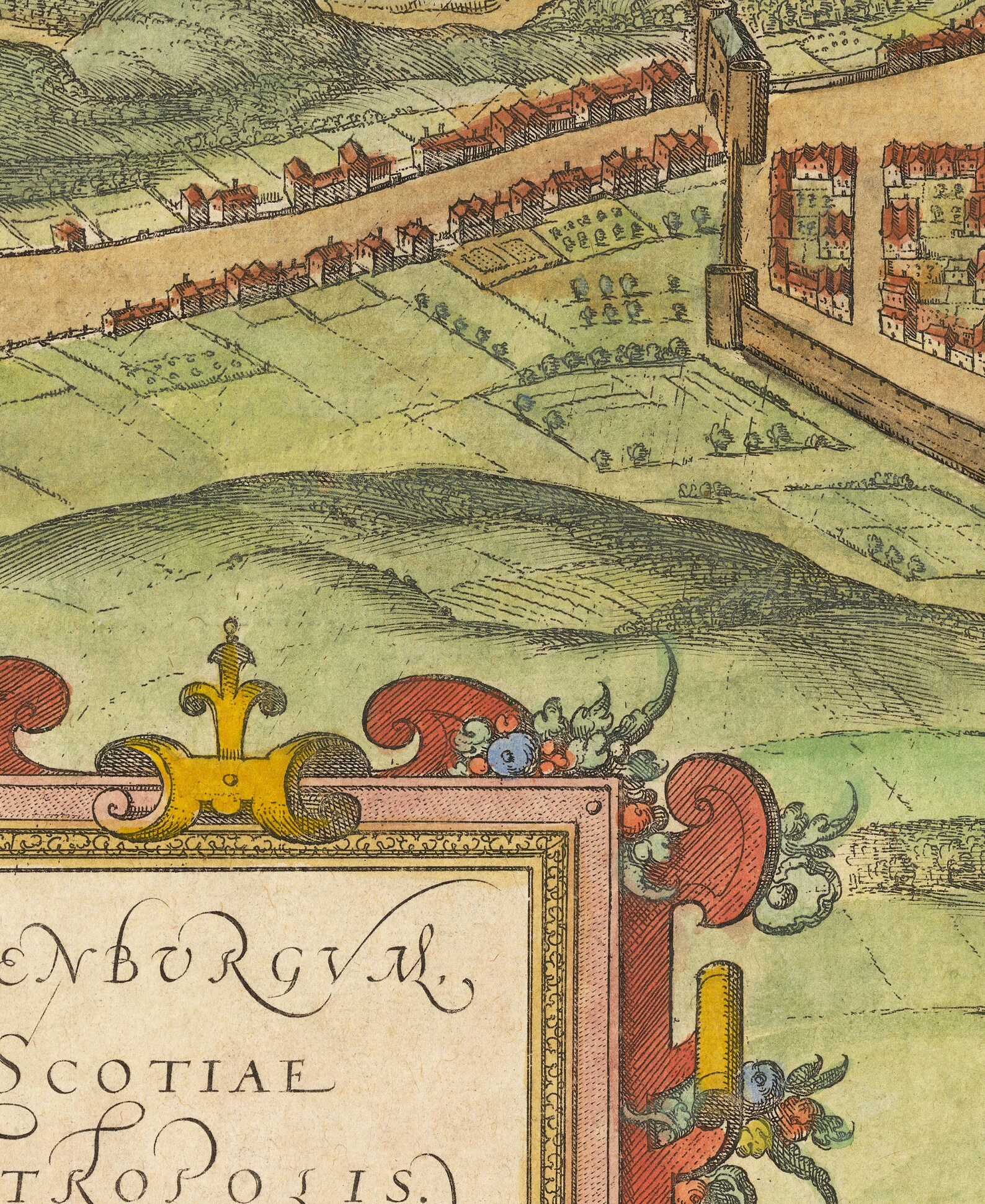 Old Map of Edinburgh, 1580 by Georg Braun - Castle, City Walls, St ...