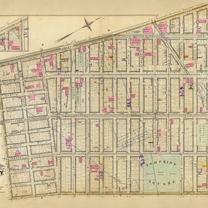 Old Map of East Village, New York City, 1879: Tompkins Square ...