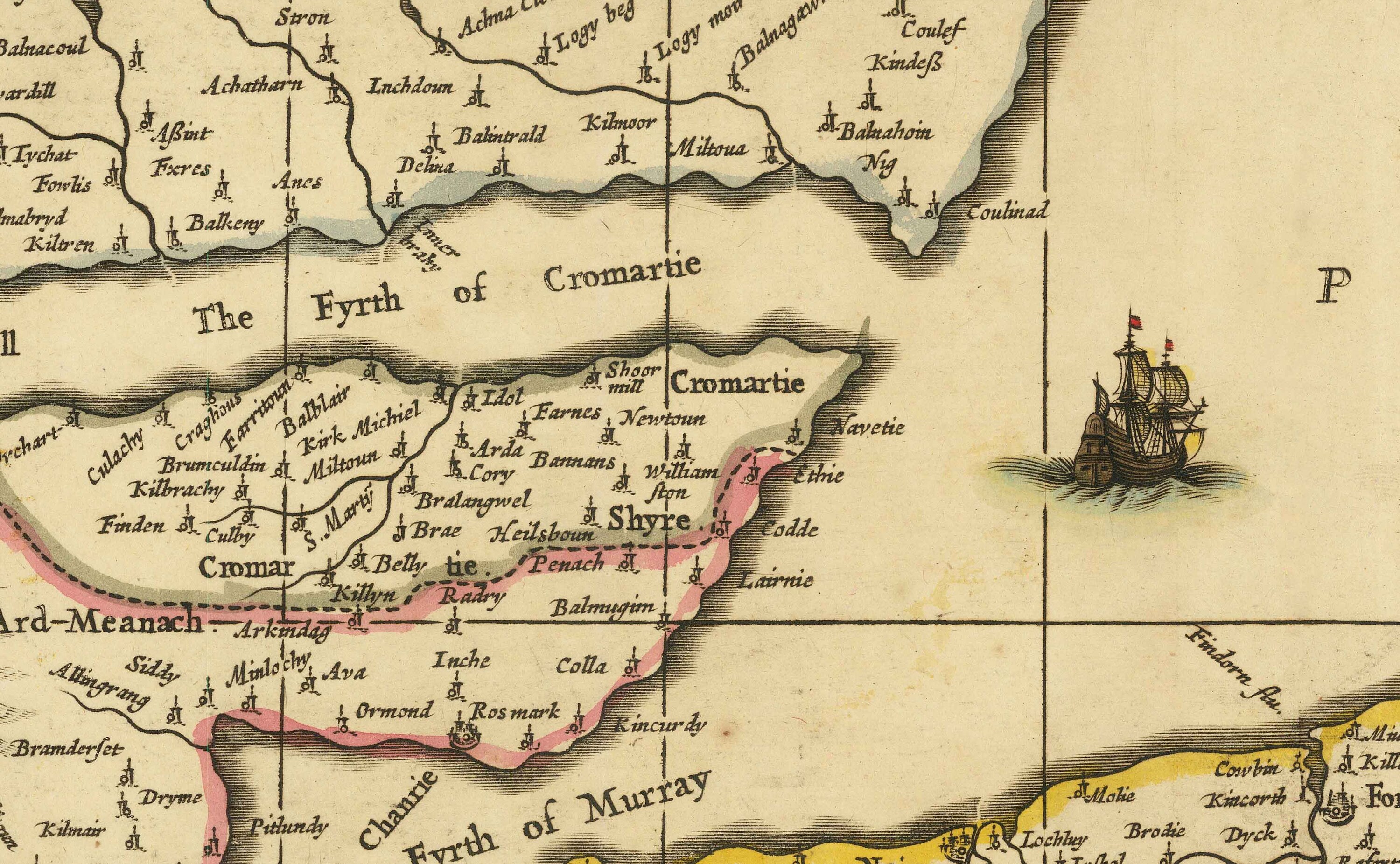 Old Map of Aberdeen, Inverness, Moray & Angus, 1690 - Dundee, Perth ...