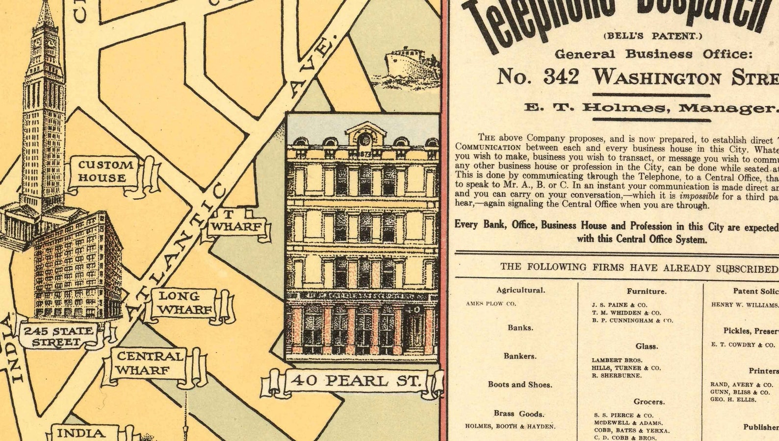 Old Pictorial Map of Boston, 1947 Ernest Dudley Chase - Birth of the ...