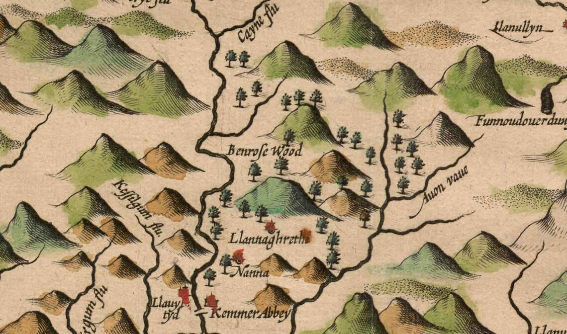 Old Map of Merionethshire Wales in 1611 by John Speed - Etsy UK
