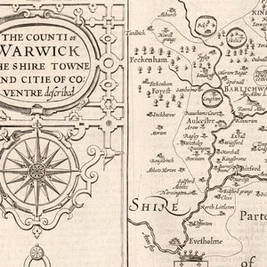 Old Map of Warwickshire in 1611 by John Speed - Birmingham, Coventry ...