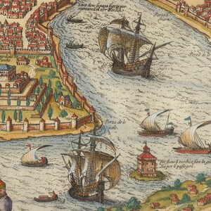 Old Map of Istanbul, Constantinople in 1572 by Georg Braun - Byzantium ...