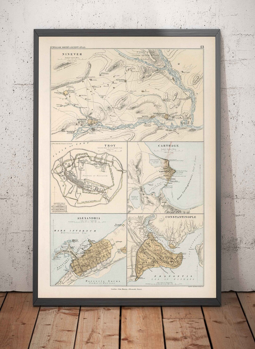 Old Map of Ancient Cities in North Africa and the Middle East, 1874 by ...