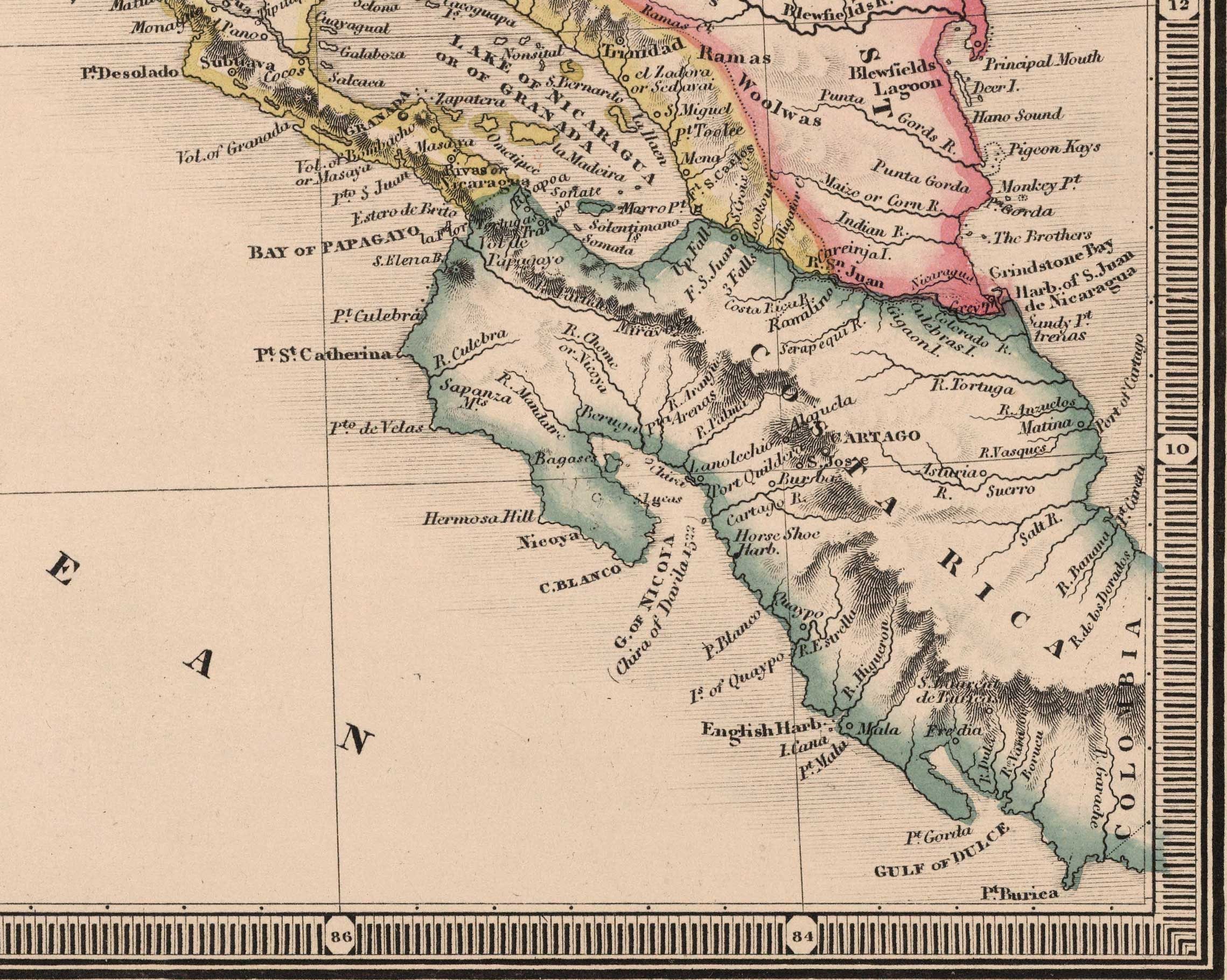 Old Map of Central America in 1864 by James Wyld - Mexico, Honduras ...