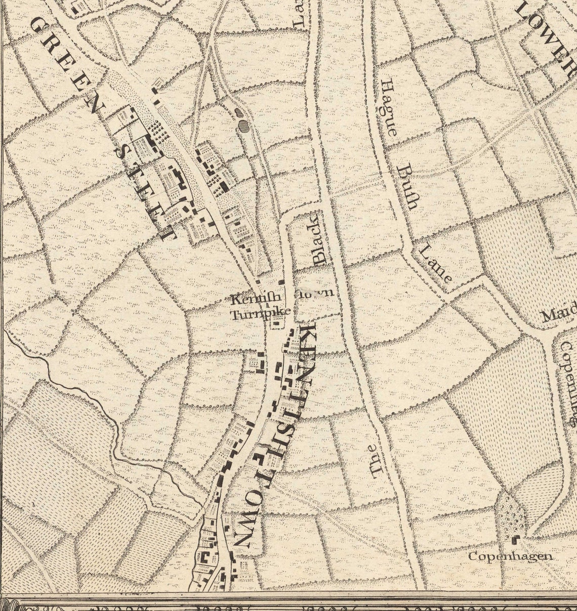Old Map of North London in 1746 by John Rocque - Highgate, Clapton ...