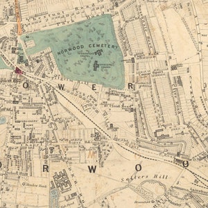 Old Map of South East London, 1891 - Norwood, Crystal Palace, Penge ...